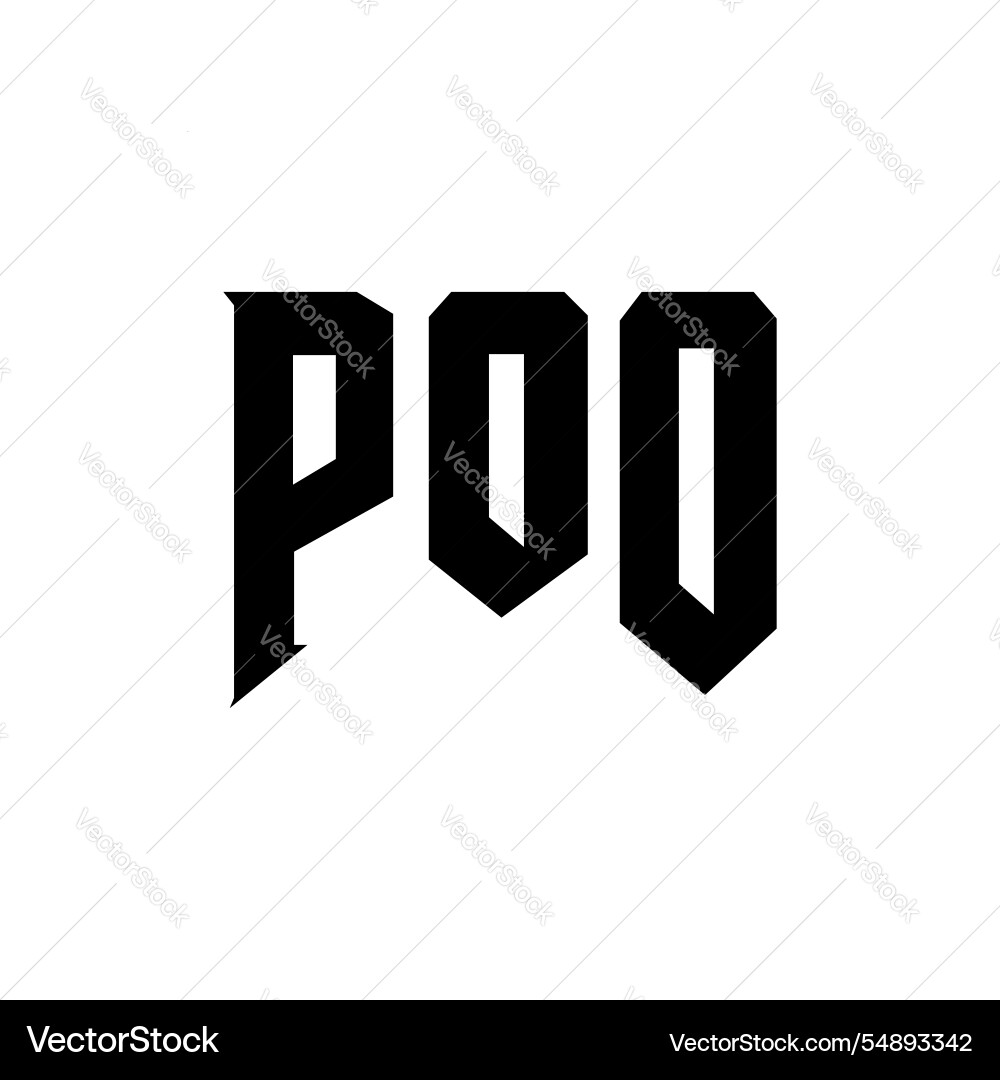 Poo letter logo design for technology company Vector Image