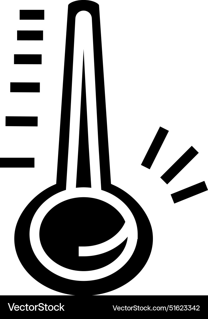 Rising temperature gauge progress glyph icon Vector Image