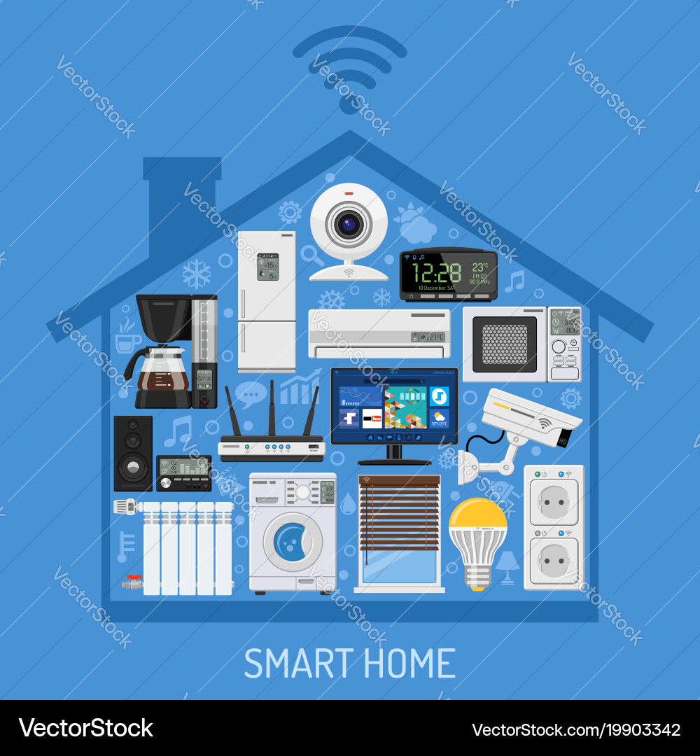 Smart home and internet of things concept Vector Image