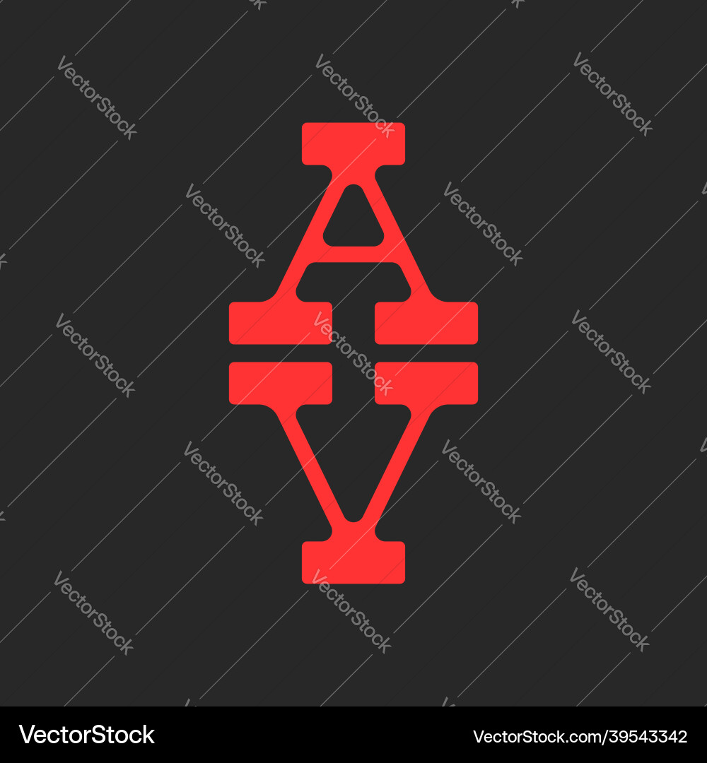 Two letters a and v logo combination creative Vector Image
