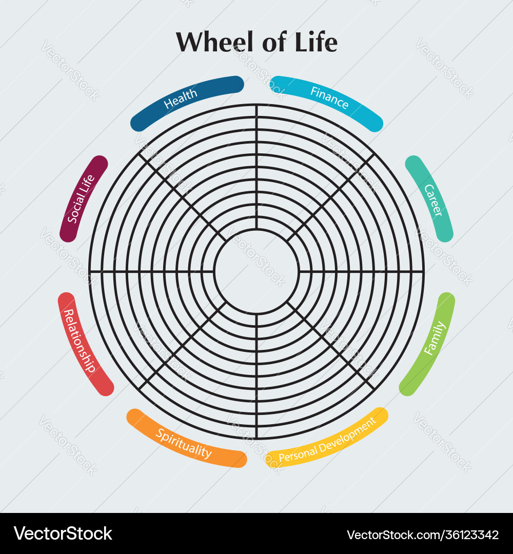 Wheel life template diagram line chart Royalty Free Vector