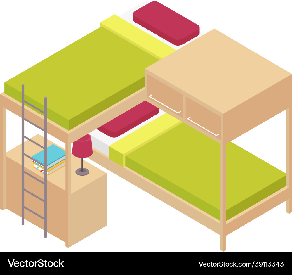 Children bunk bed composition Royalty Free Vector Image