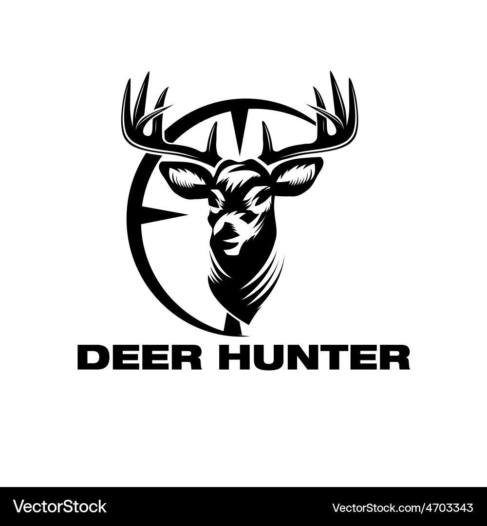 Deer Head in Target - Hunting Motif Royalty Free Vector