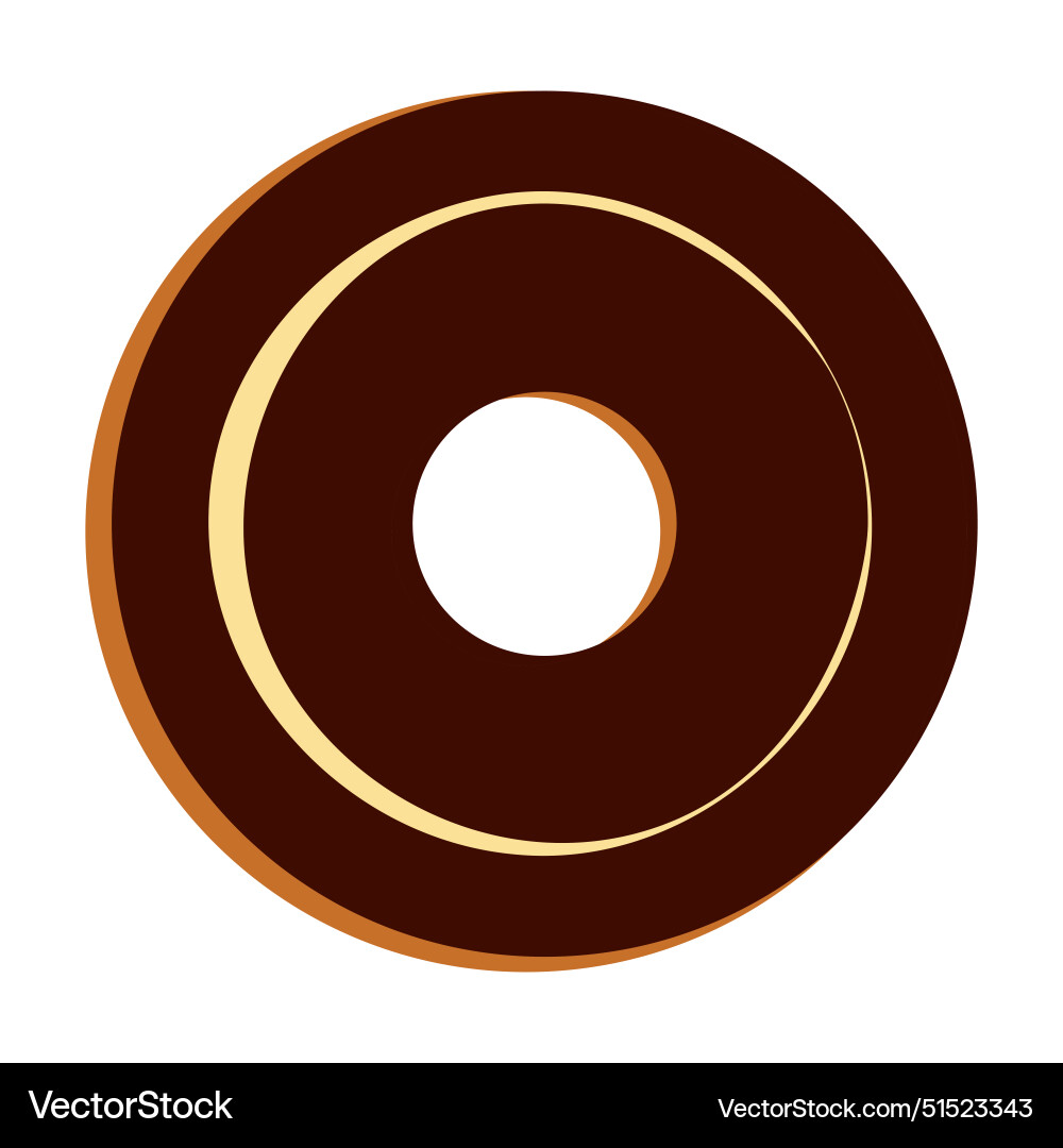 Donut with chocolate glaze drawing Royalty Free Vector Image