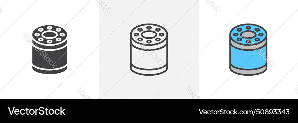 Oil filter icon set car engine fuel filtration Vector Image