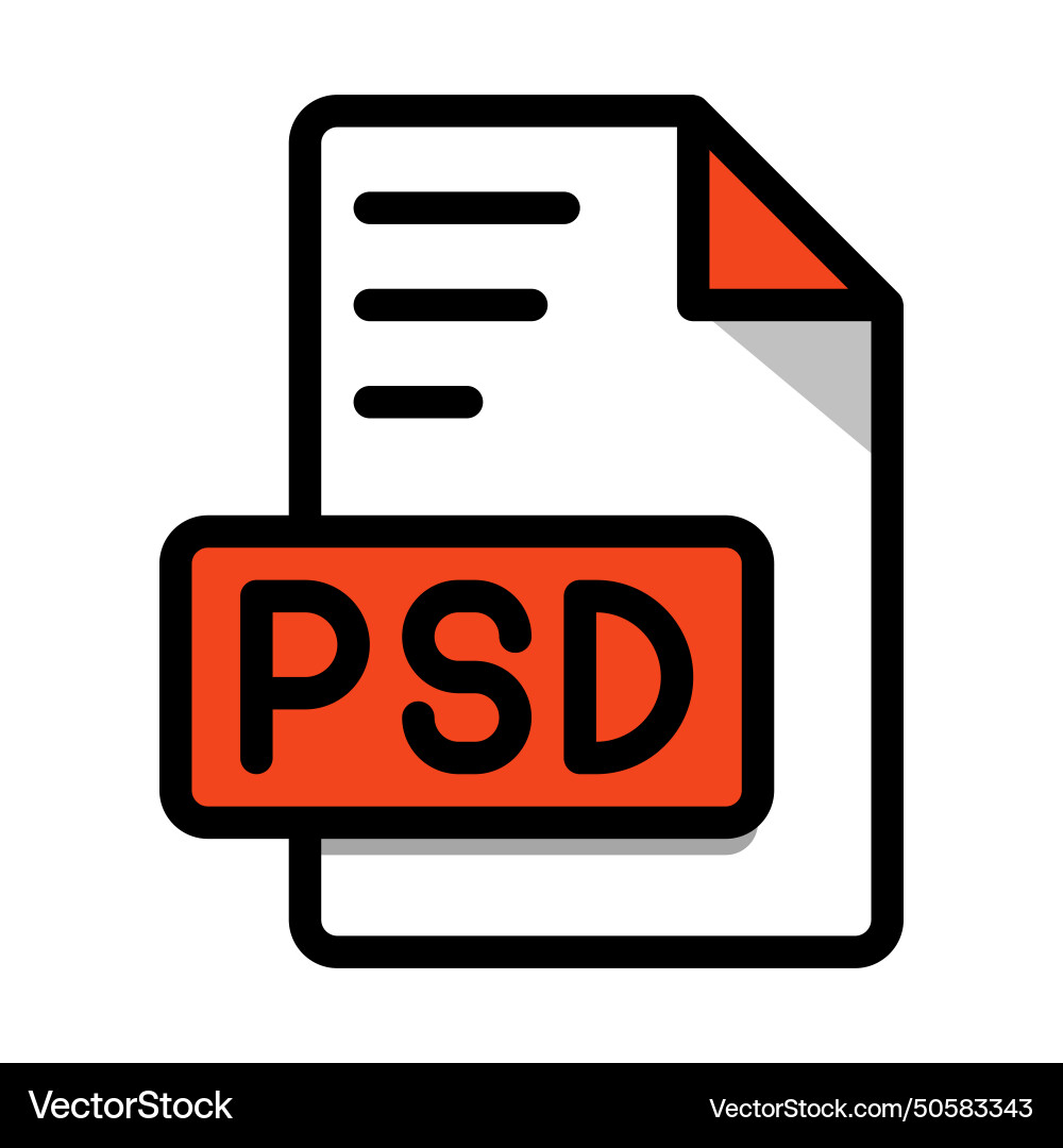Psd file format icon type editable bold Royalty Free Vector