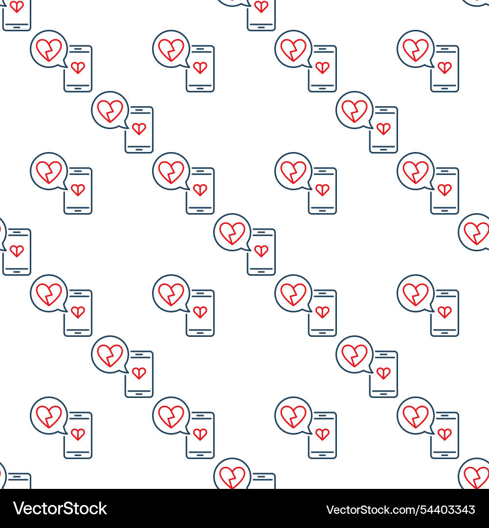 Smartphone with broken heart in speech bubble Vector Image