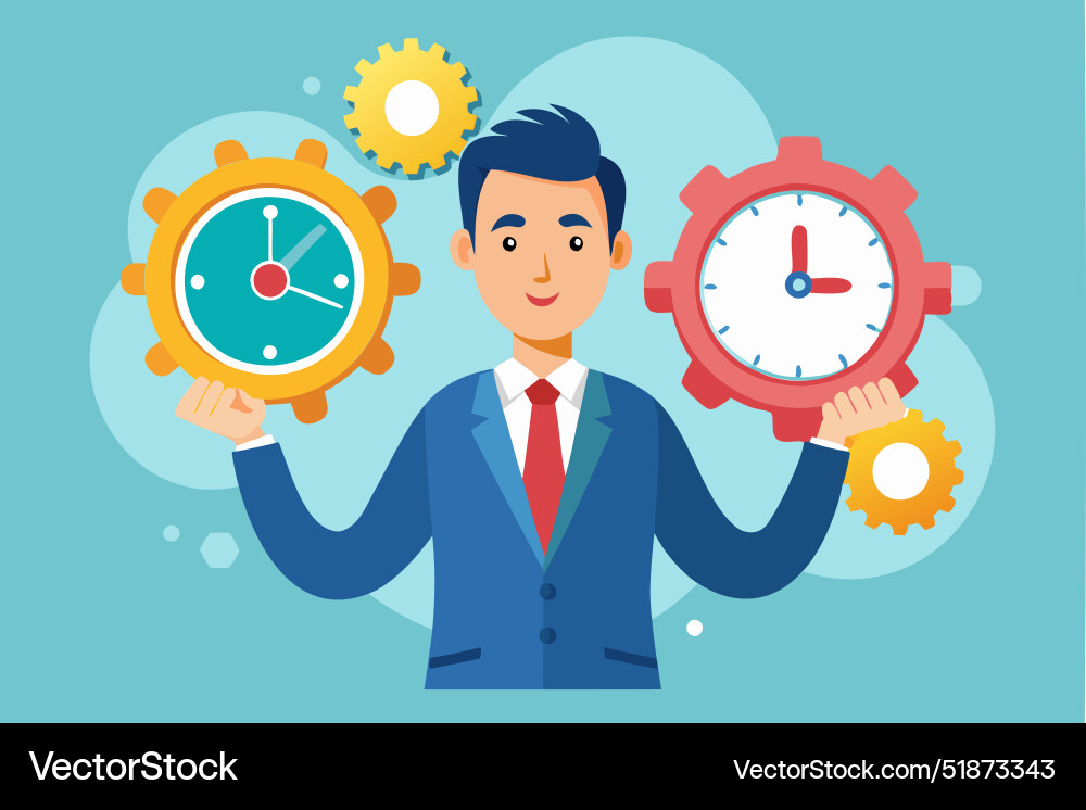 Time management mastery business efficiency Vector Image