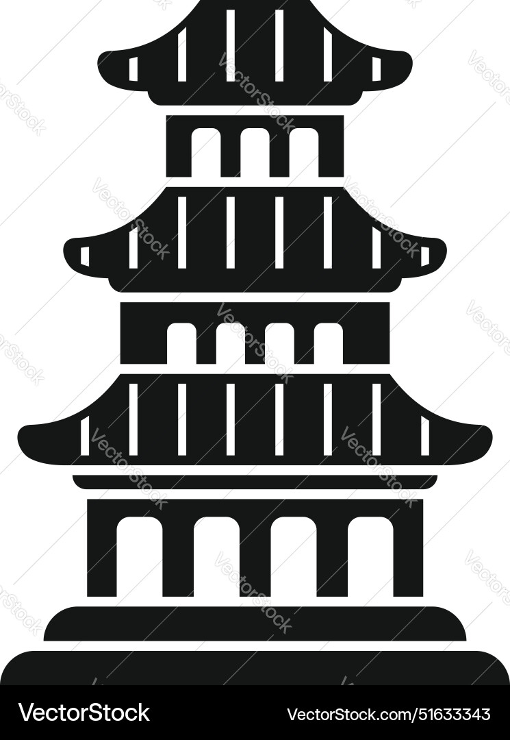 Traditional asian pagoda building standing on Vector Image