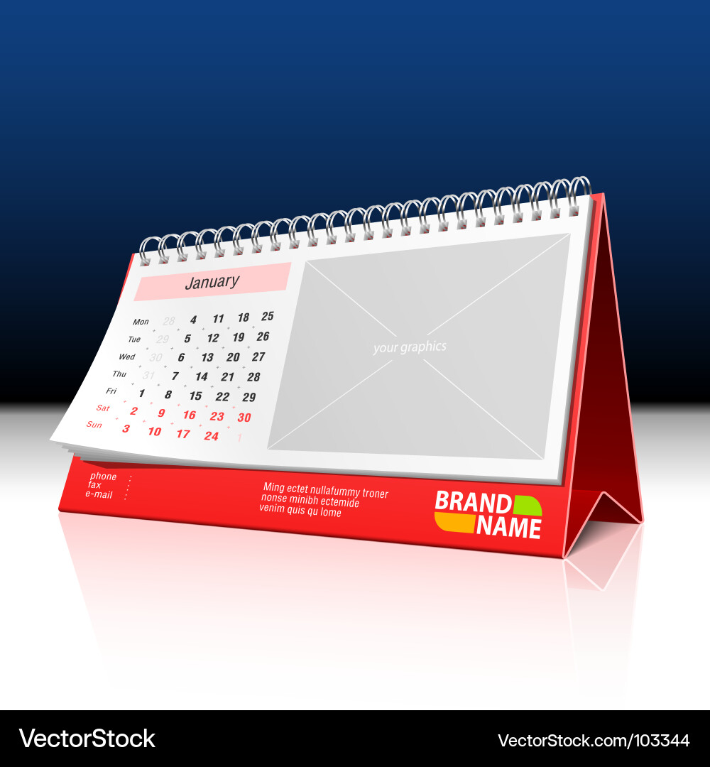 Desktop calendar Royalty Free Vector Image - VectorStock