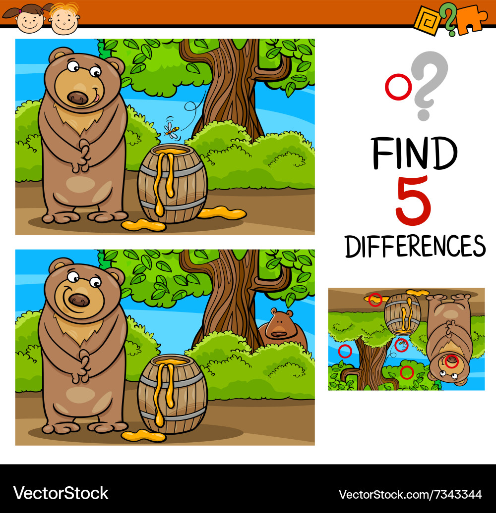 Find differences task for kids Royalty Free Vector Image