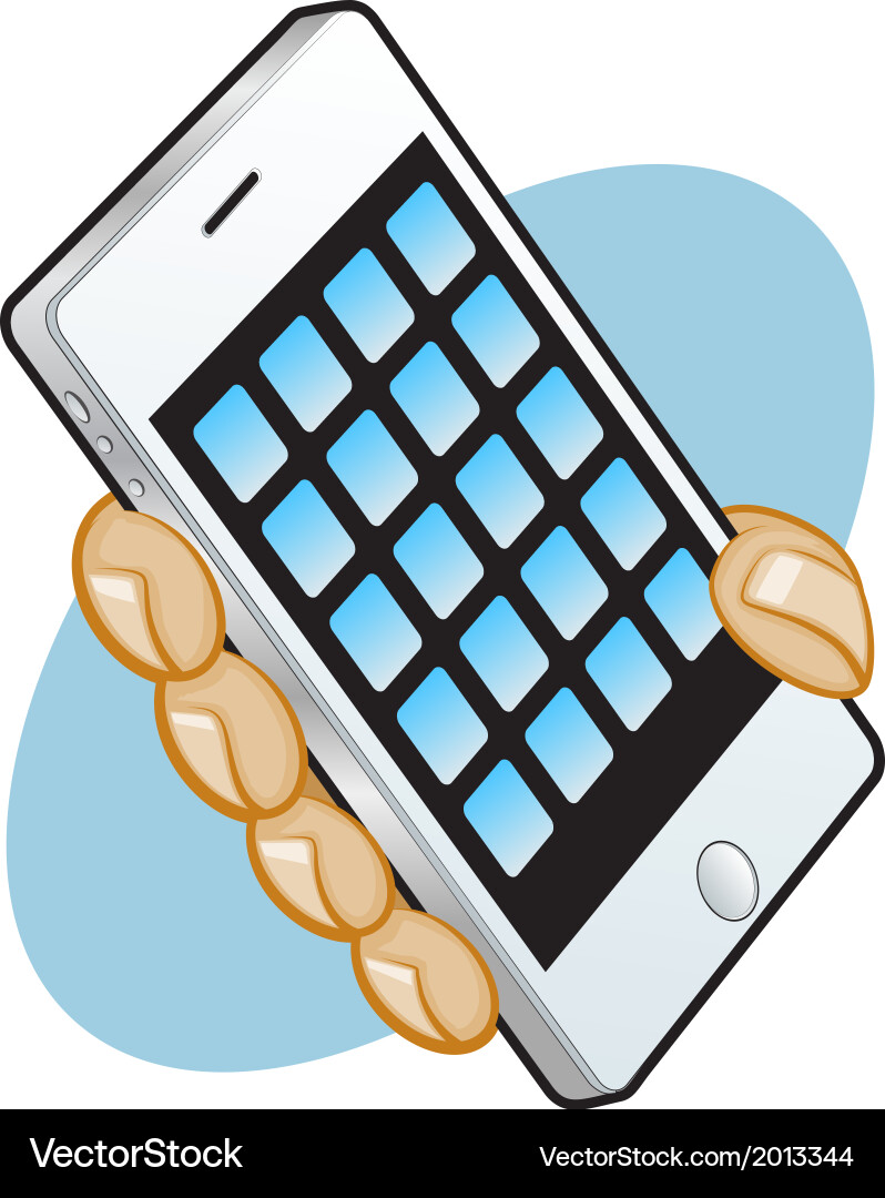 Iphone hand Royalty Free Vector Image - VectorStock