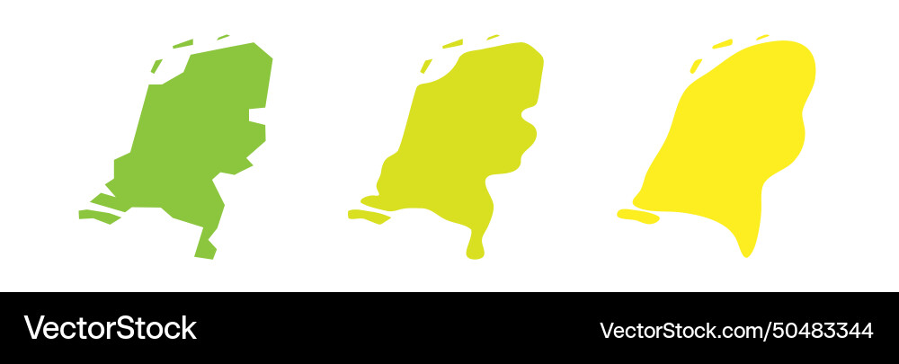 Netherlands country map in three levels Royalty Free Vector