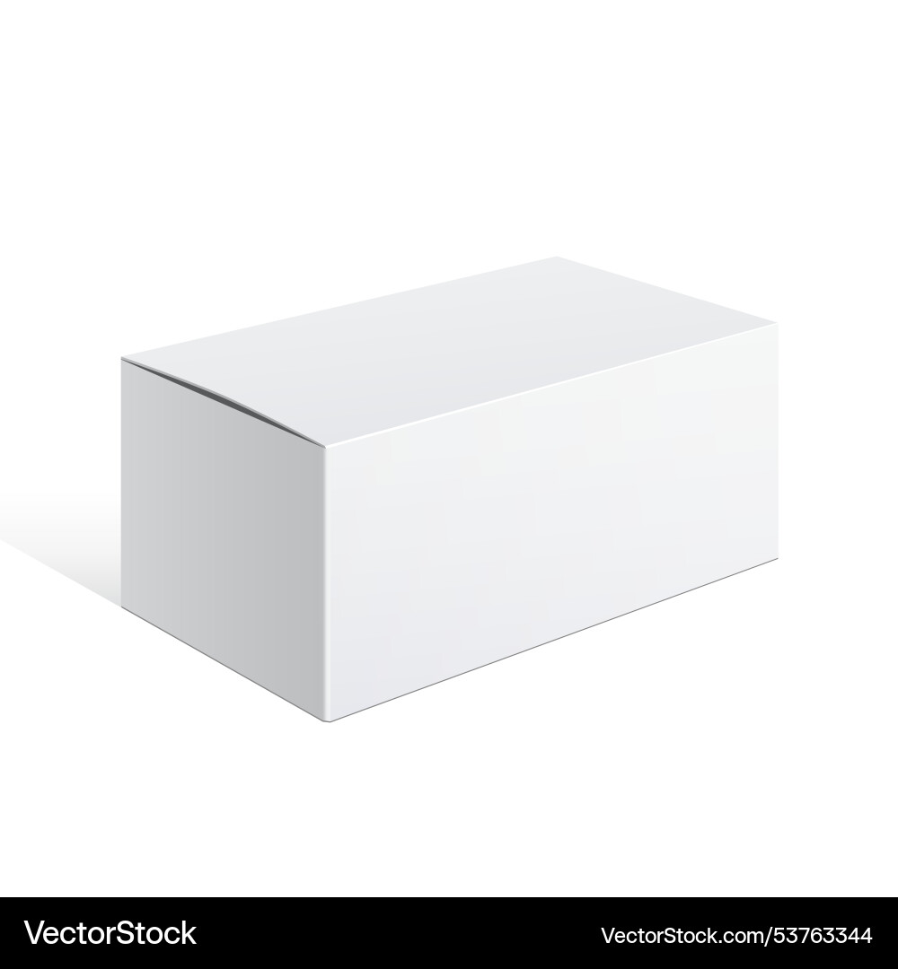 Realistic package cardboard box white color Vector Image