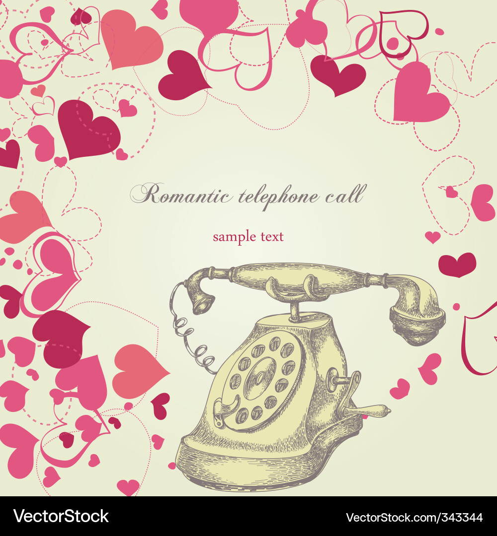 Romantic telephone call Royalty Free Vector Image