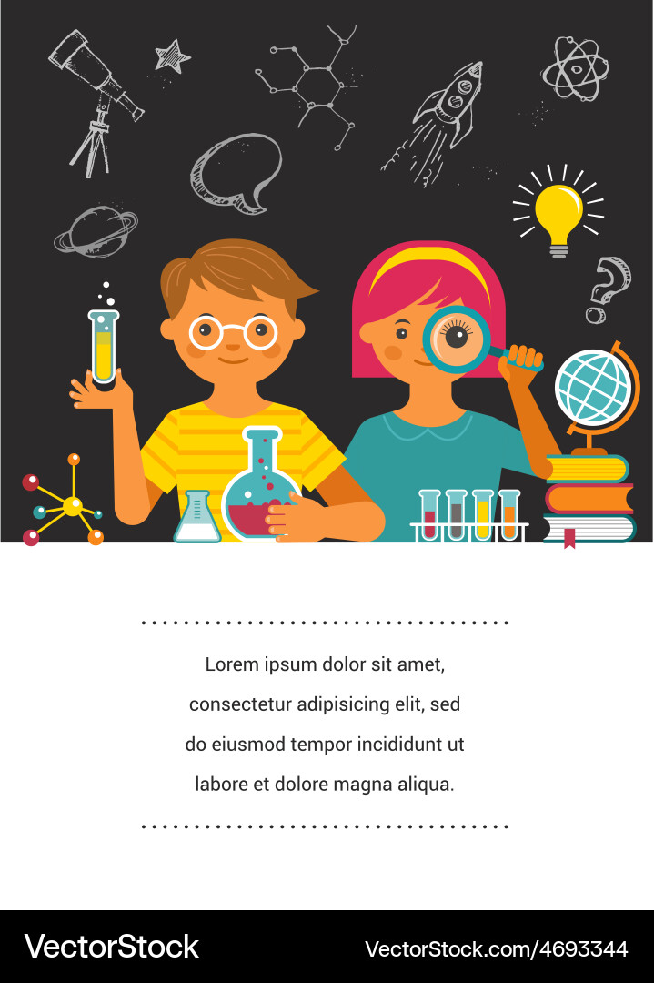 Young scientist - education research and school Vector Image