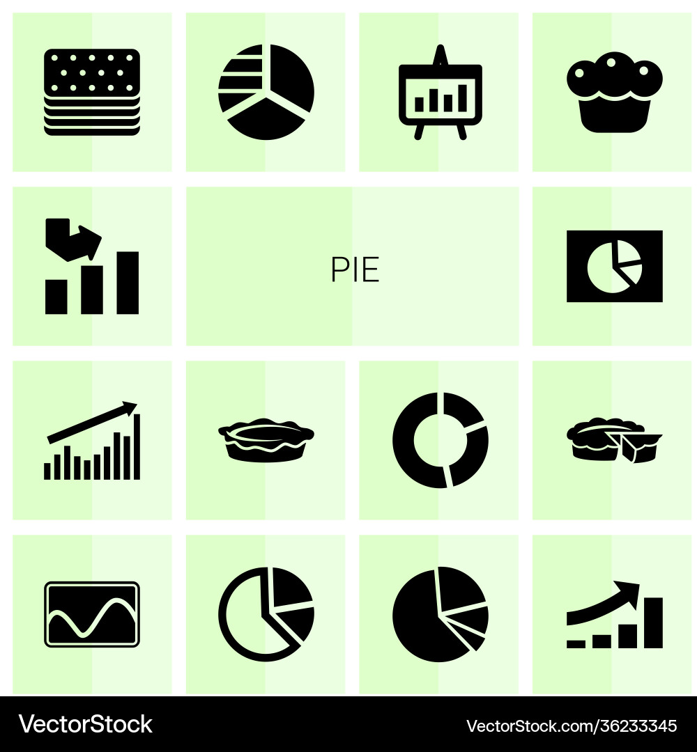14 pie icons Royalty Free Vector Image - VectorStock