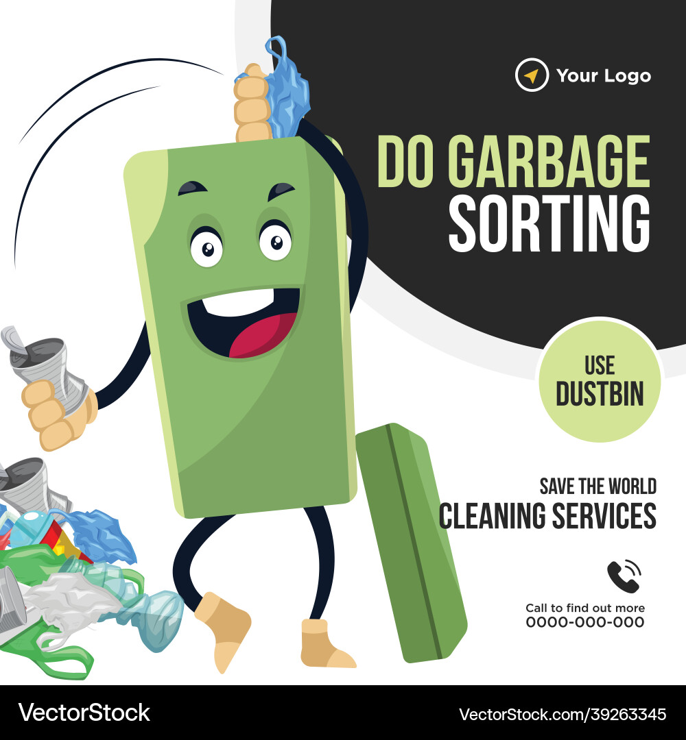 Banner design of use dustbin Royalty Free Vector Image