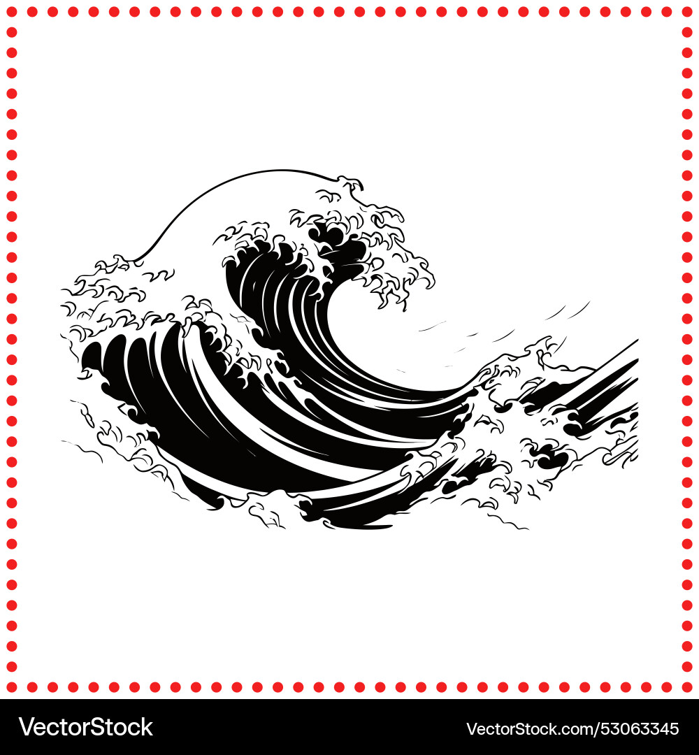 Bold and powerful wave ideal for ocean sea life Vector Image