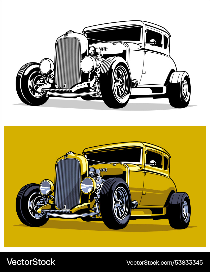 Classic Hot Rod Car Royalty Free Vector Image - VectorStock