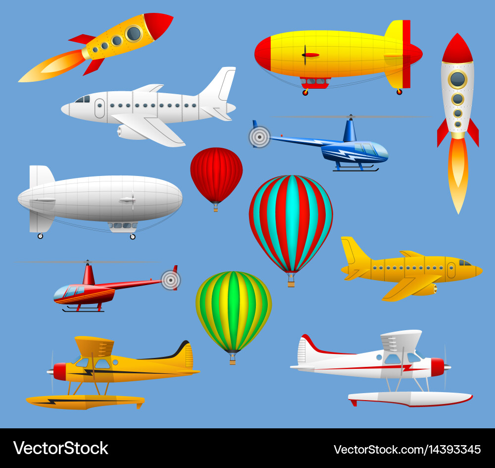 Diverse Air Transport Vehicles Royalty Free Vector Image