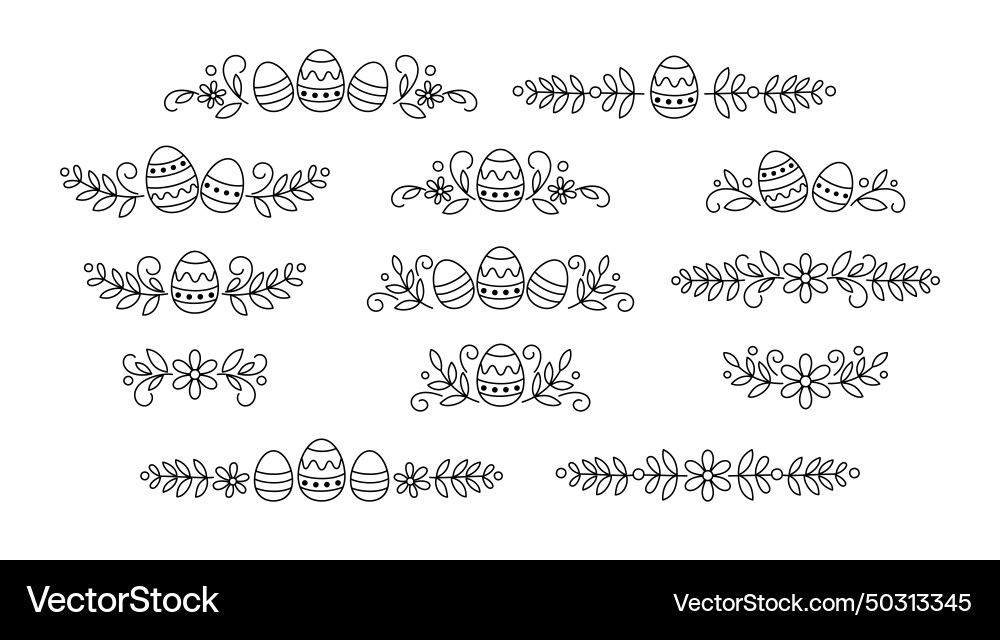 Easter spring header ornate egg ornament Vector Image