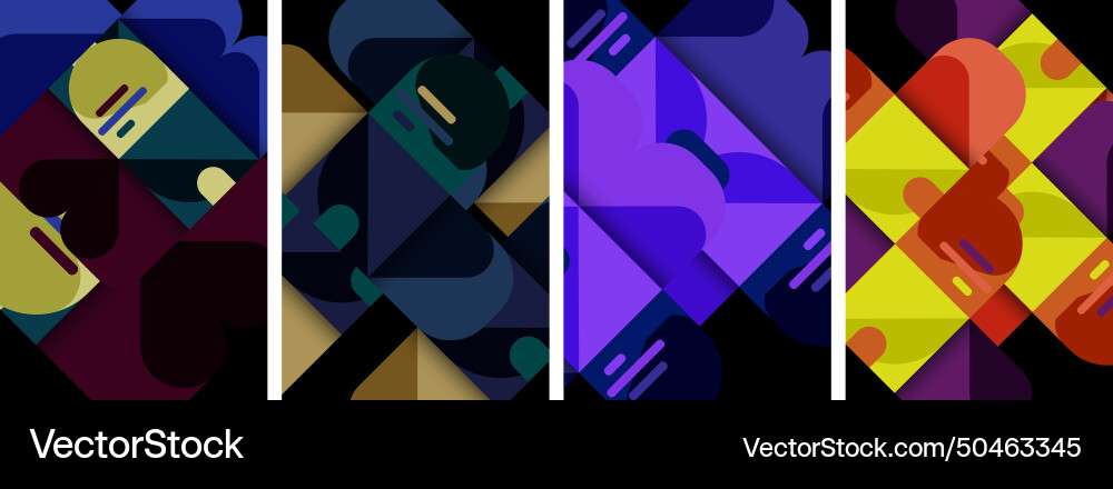 Geometric colorful poster backgrounds with squares