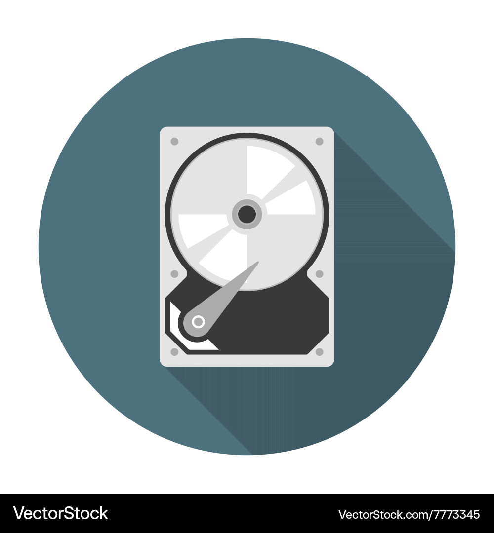 Hard drive icon flat Royalty Free Vector Image