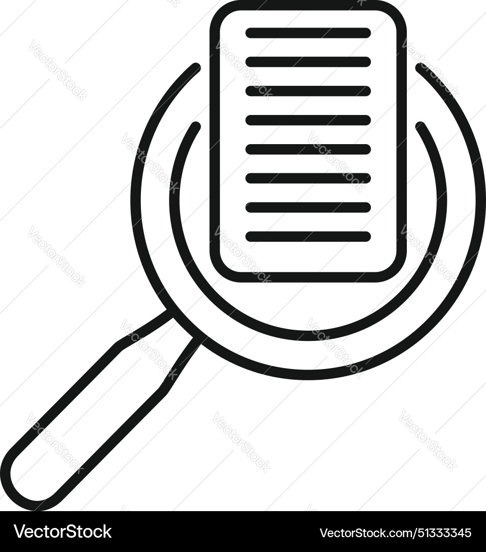 Magnifying glass inspecting document icon Vector Image