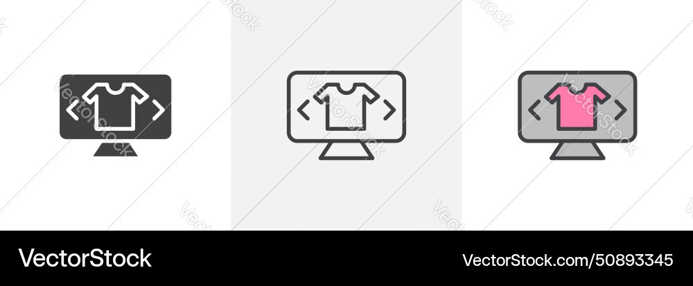 Online clothes shopping icon set commerce Vector Image
