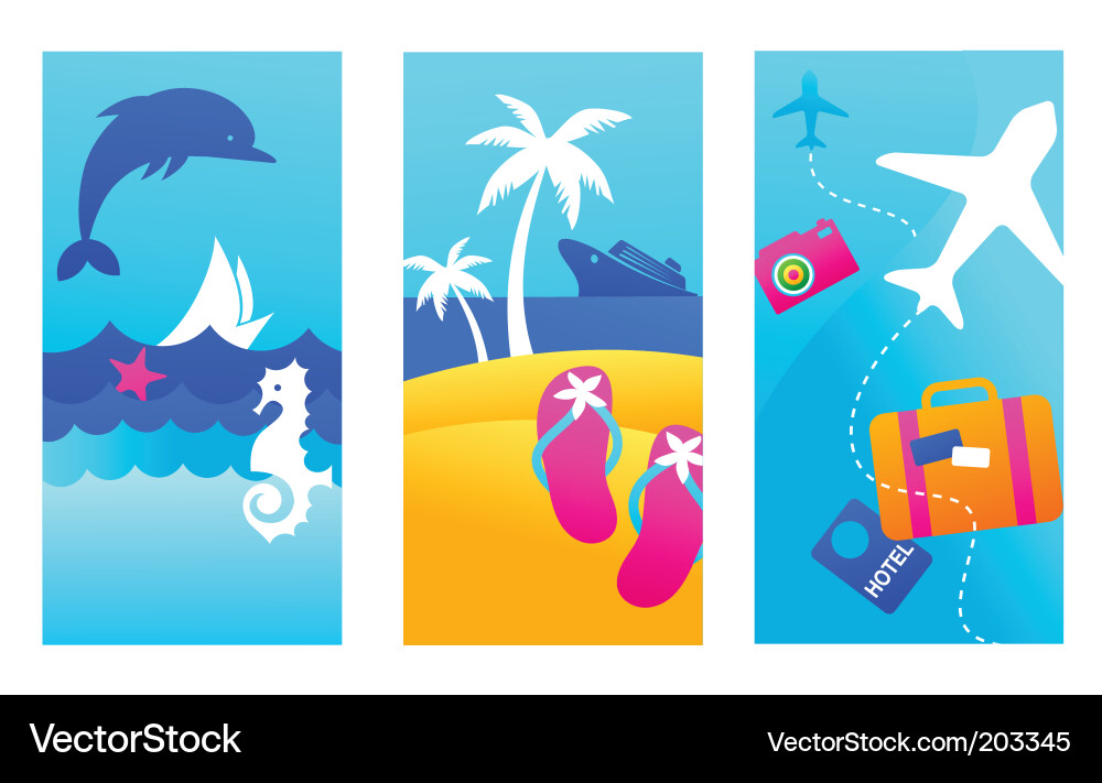 Summer vacation banners Royalty Free Vector Image