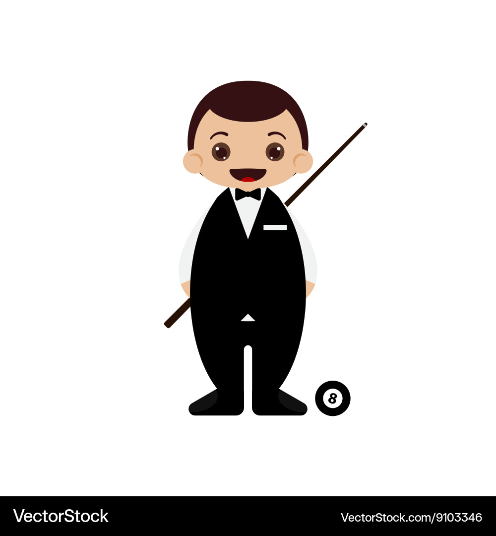 Cartoon snooker player Royalty Free Vector Image