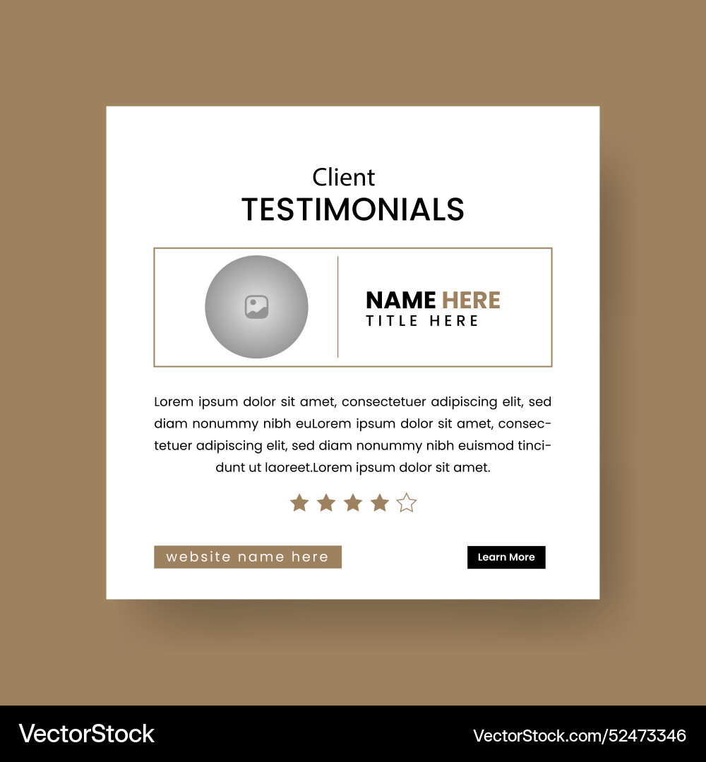 Client or customer testimonial social media post Vector Image