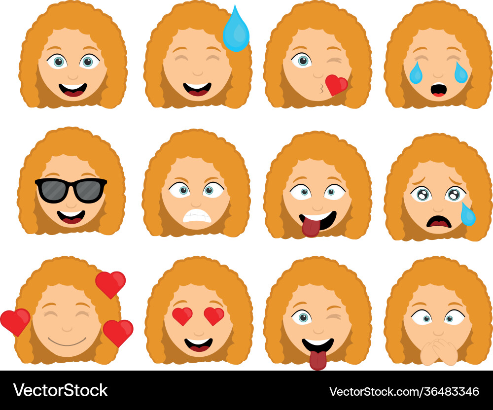 Emoticons girl Royalty Free Vector Image - VectorStock