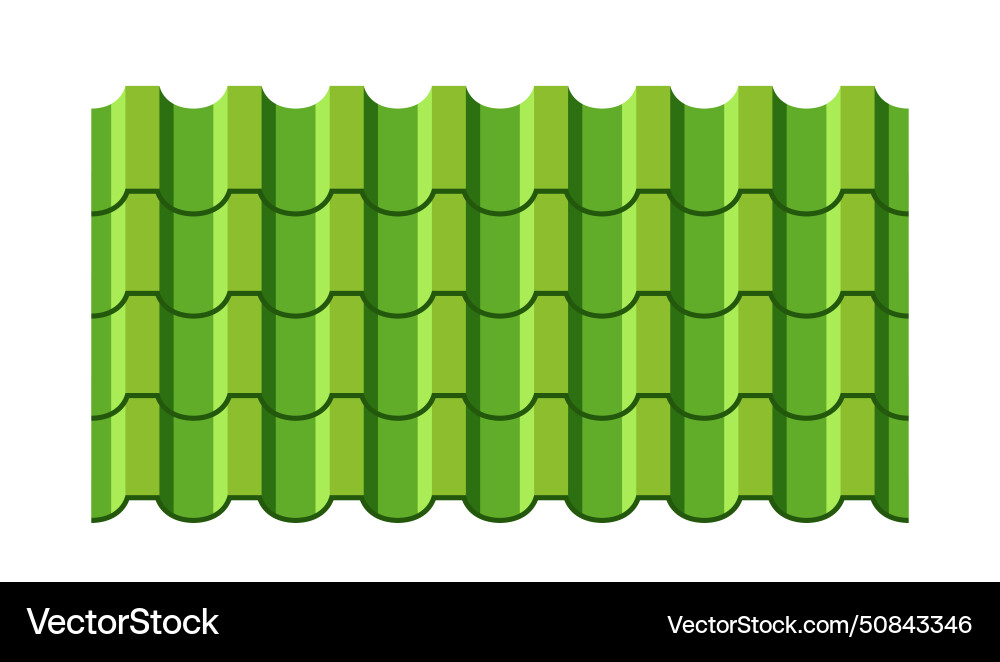 Green roof tile durable weather-resistant Vector Image