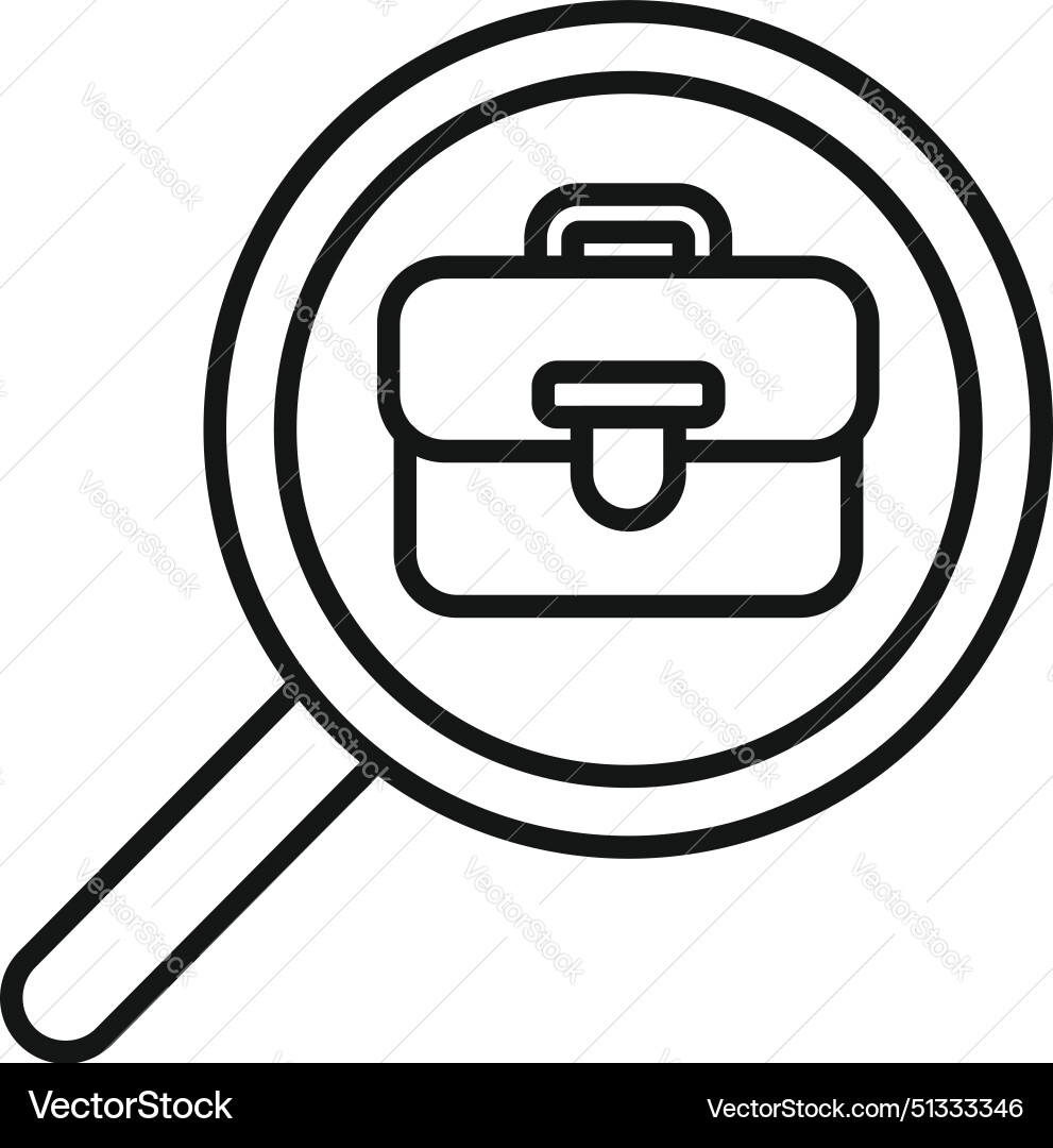 Job search concept with magnifying glass Vector Image