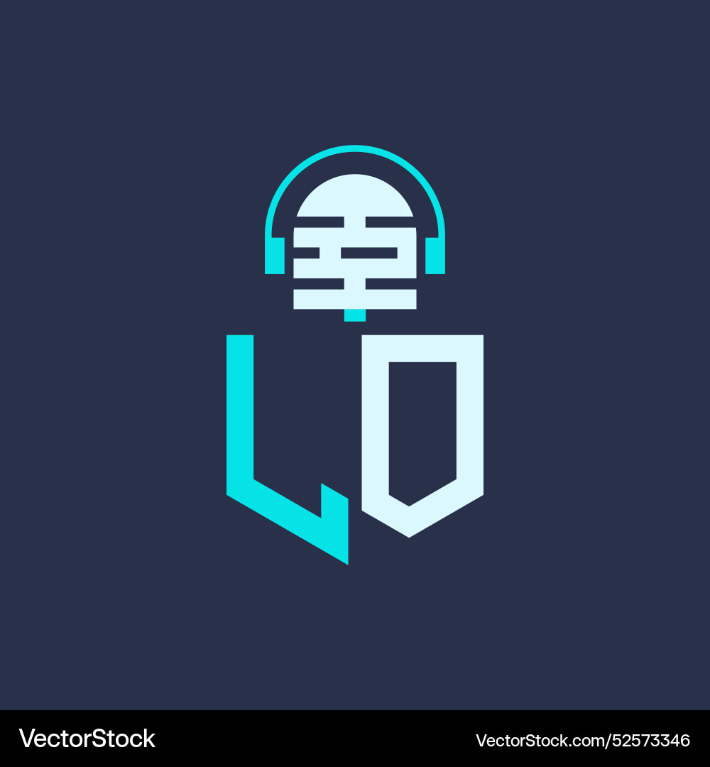 Lo microphone logo design for audio music Vector Image