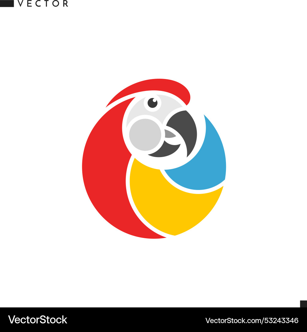 Macaw parrot logo isolated Royalty Free Vector Image