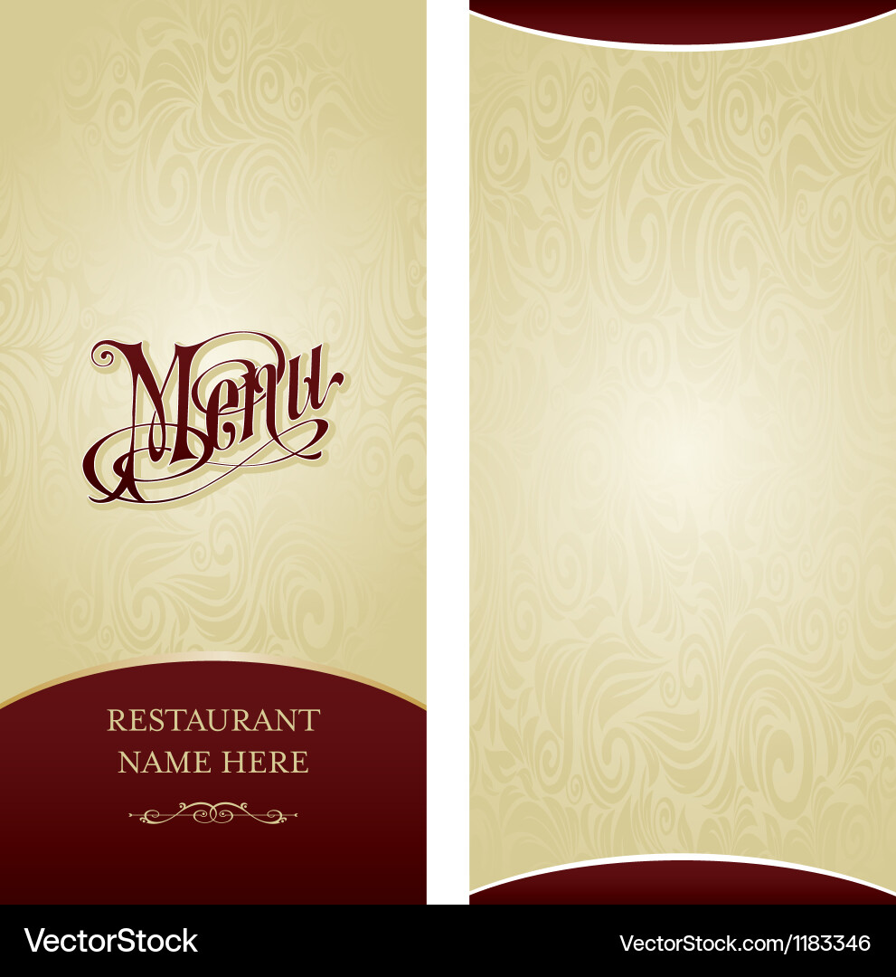 Menu Cover Template Royalty Free Vector Image - VectorStock