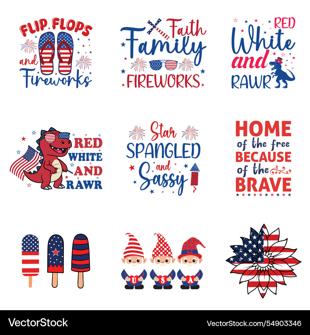 Patriotic 4th of july svg bundle Royalty Free Vector Image