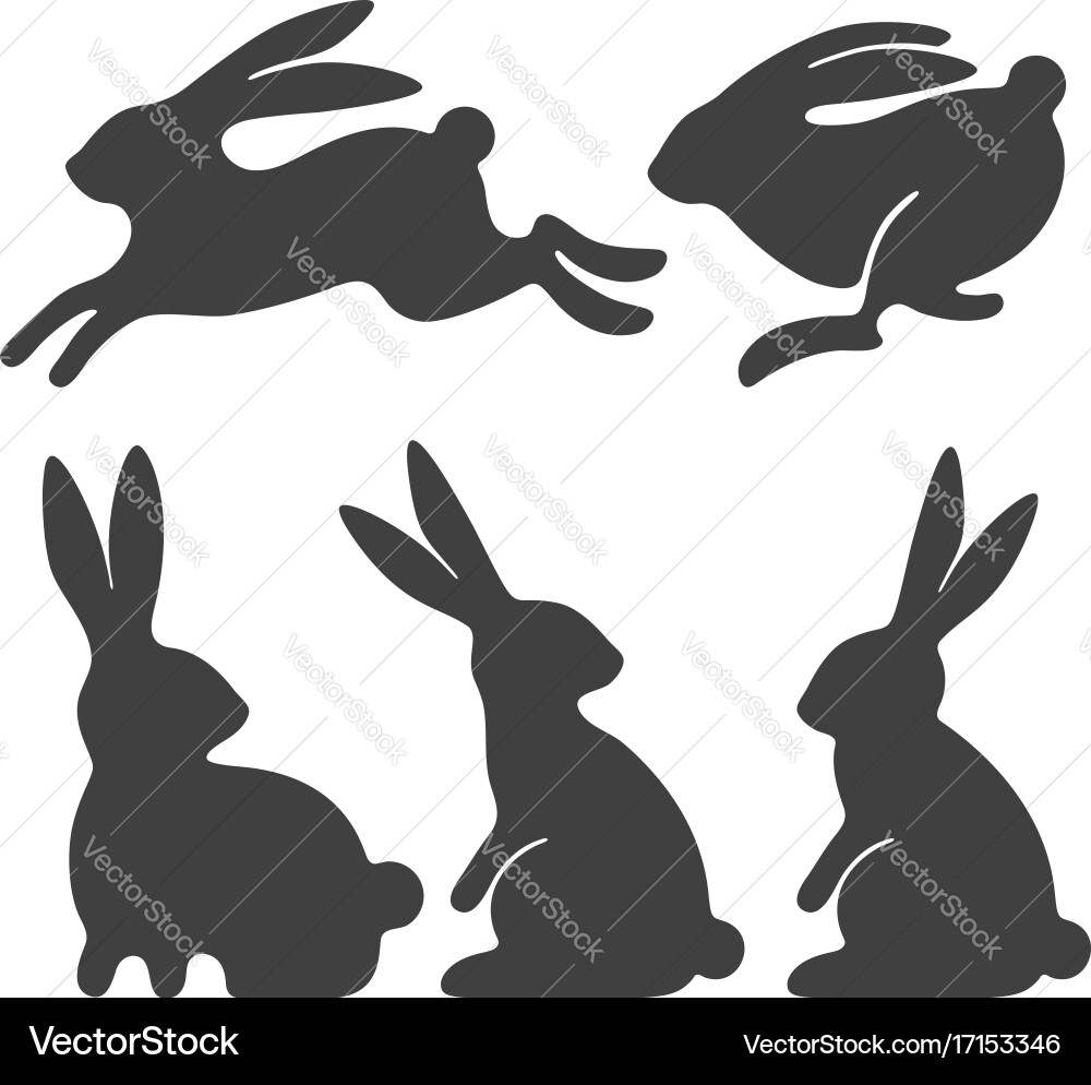 Rabbit set Royalty Free Vector Image - VectorStock