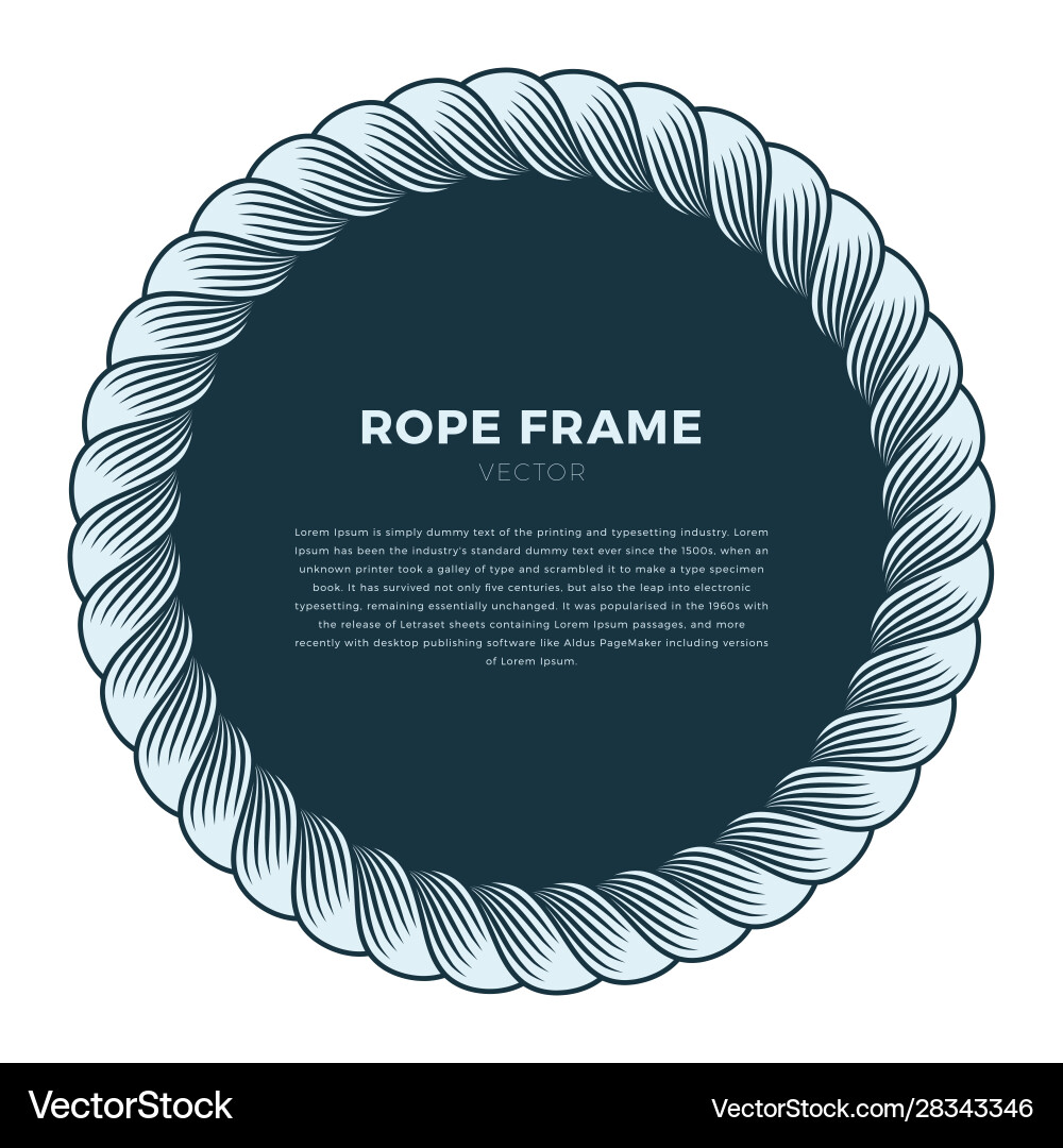 Round frame made rope with a knot hand drawn Vector Image