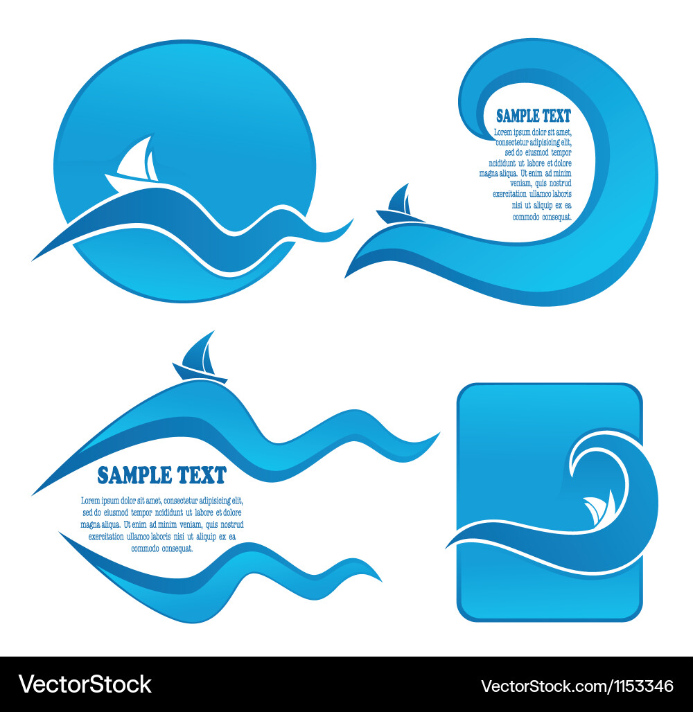 Sea and ocean wave summer vocation symbols Vector Image