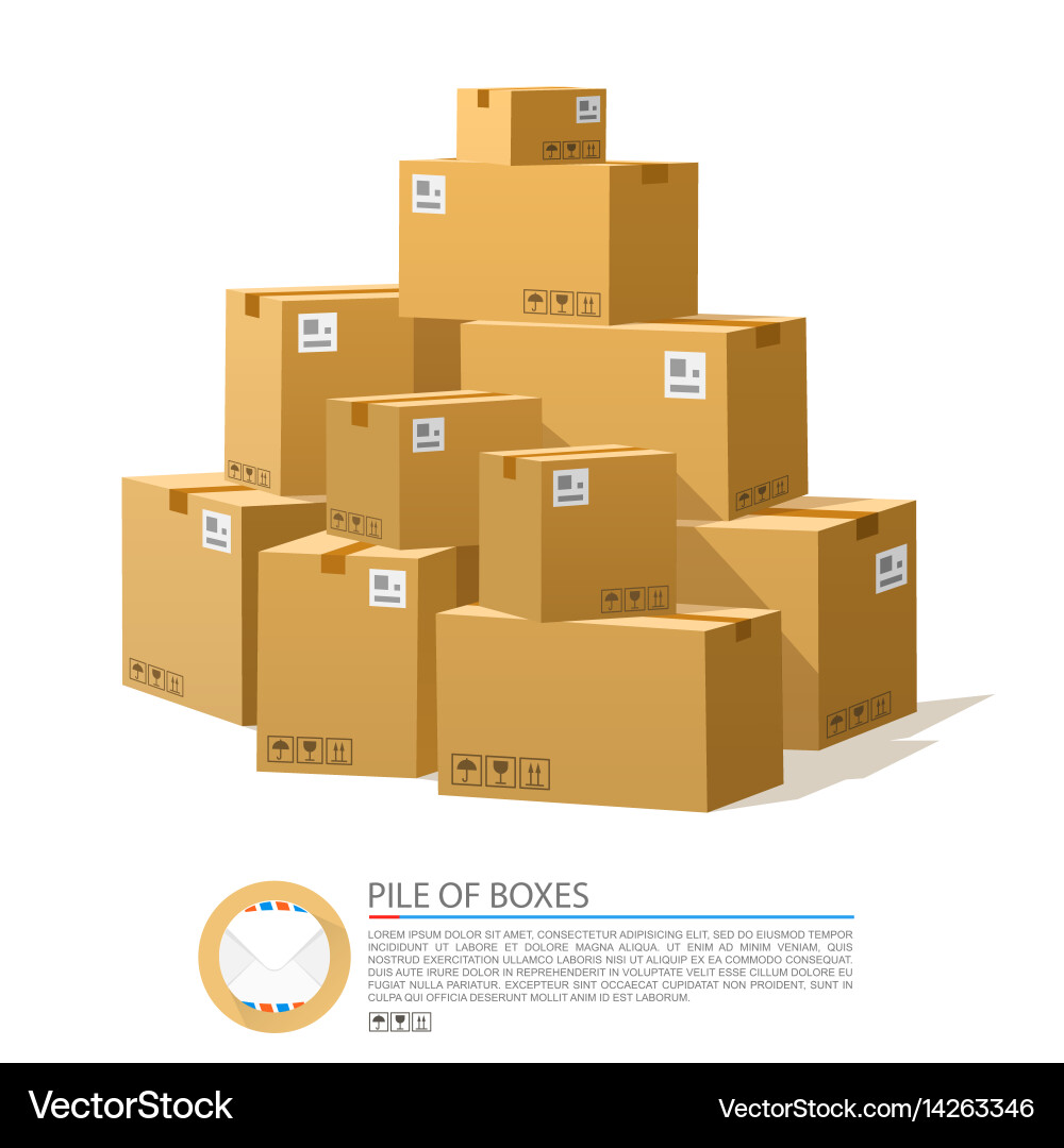 Stacked Cardboard Boxes Royalty Free Vector Image