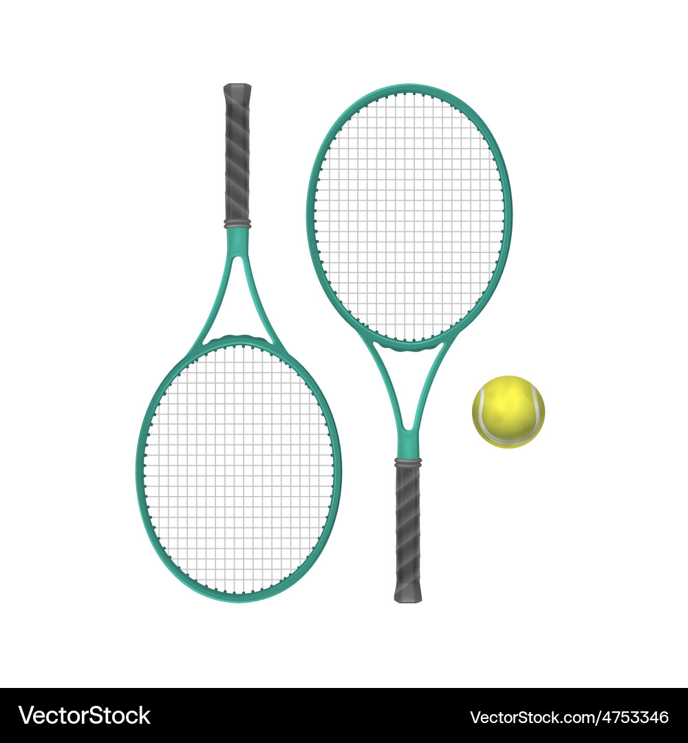Tennis rackets with ball Royalty Free Vector Image