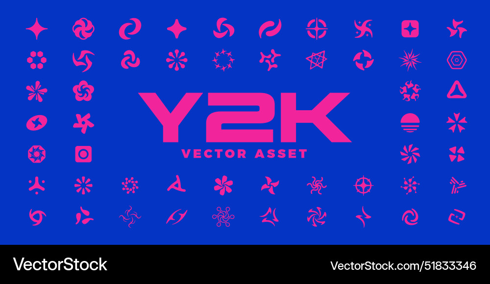 Y2k style elements set Royalty Free Vector Image