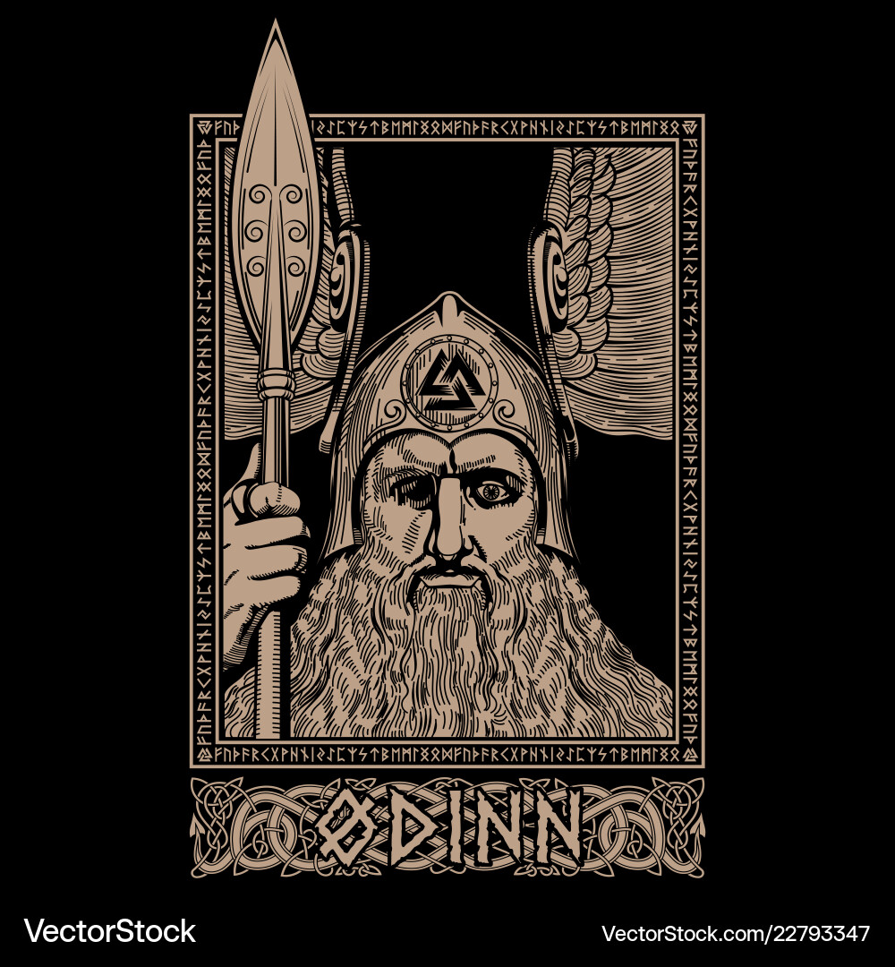 Ancient scandinavian god wotan spear - gungnir Vector Image