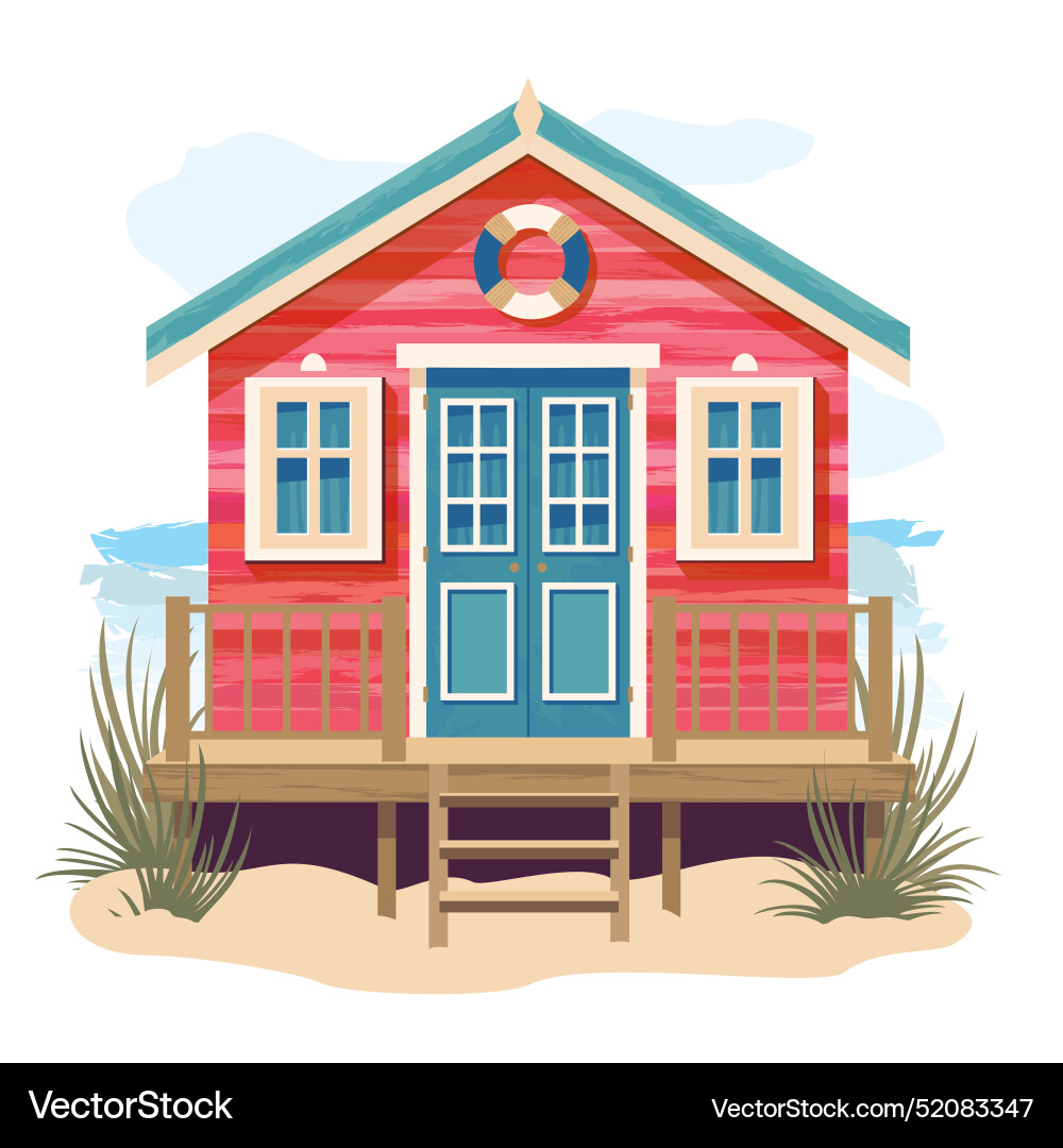Beach house Royalty Free Vector Image - VectorStock