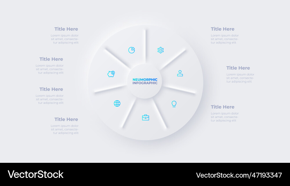 Circle diagram divided into 7 sectors design Vector Image
