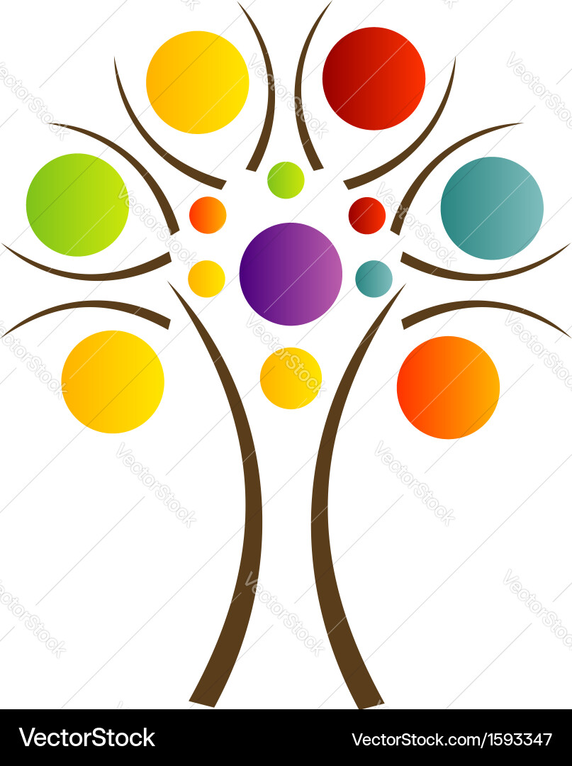 Colorful Abstract Tree Symbol Royalty Free Vector Image